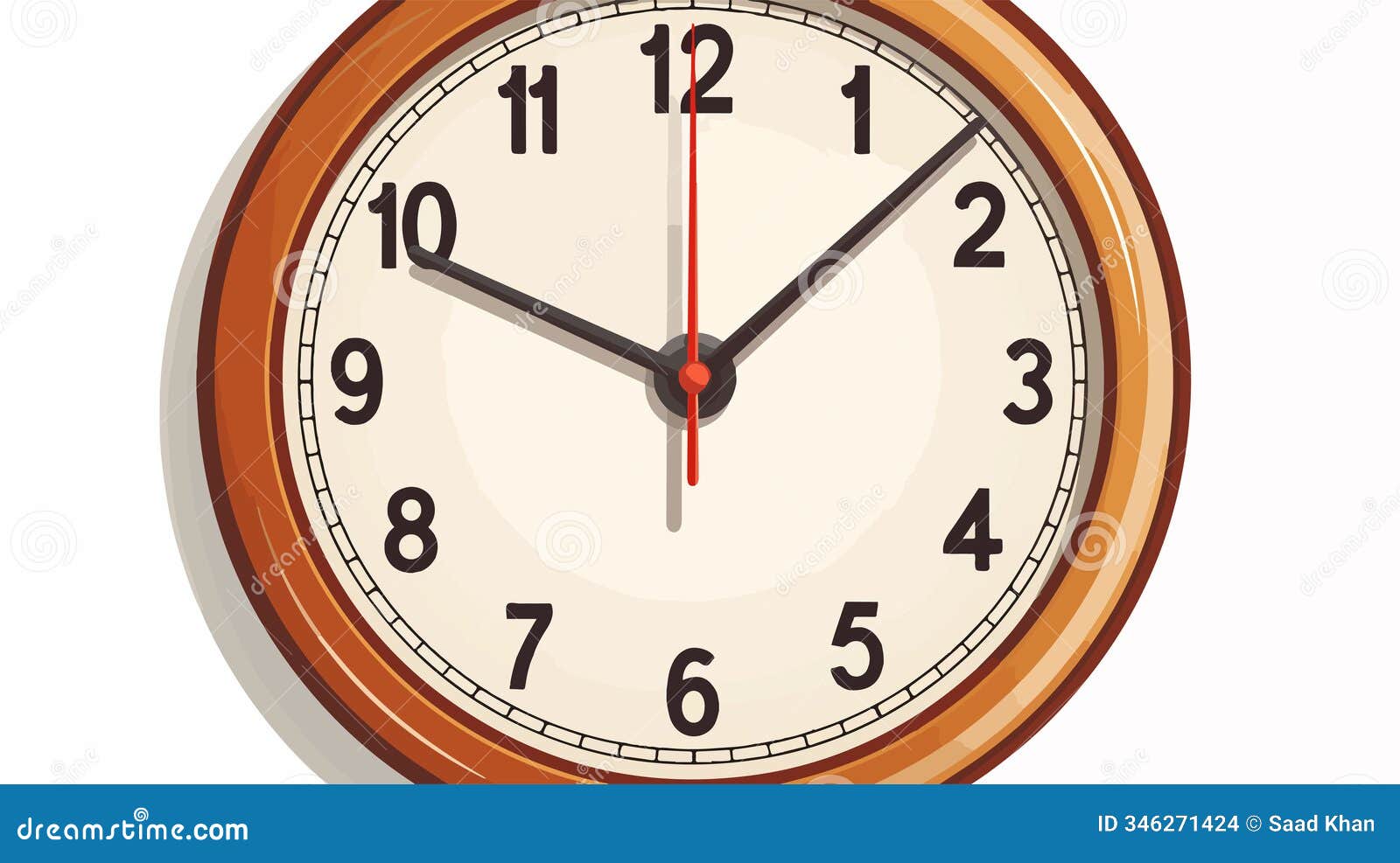 Round Wall Clock Vector Illustration Cartoon Stock Illustration ...