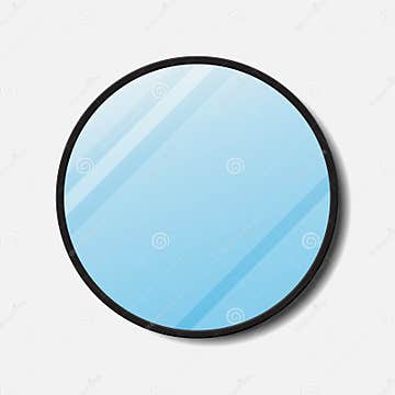 Round wall mirror. stock vector. Illustration of border - 168535720