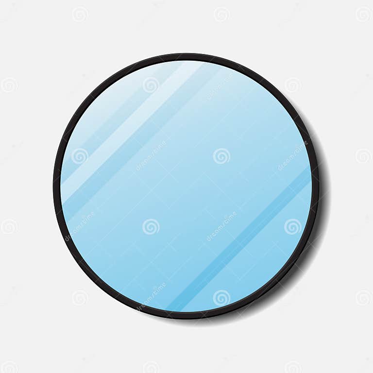 Round wall mirror. stock vector. Illustration of border - 168535720