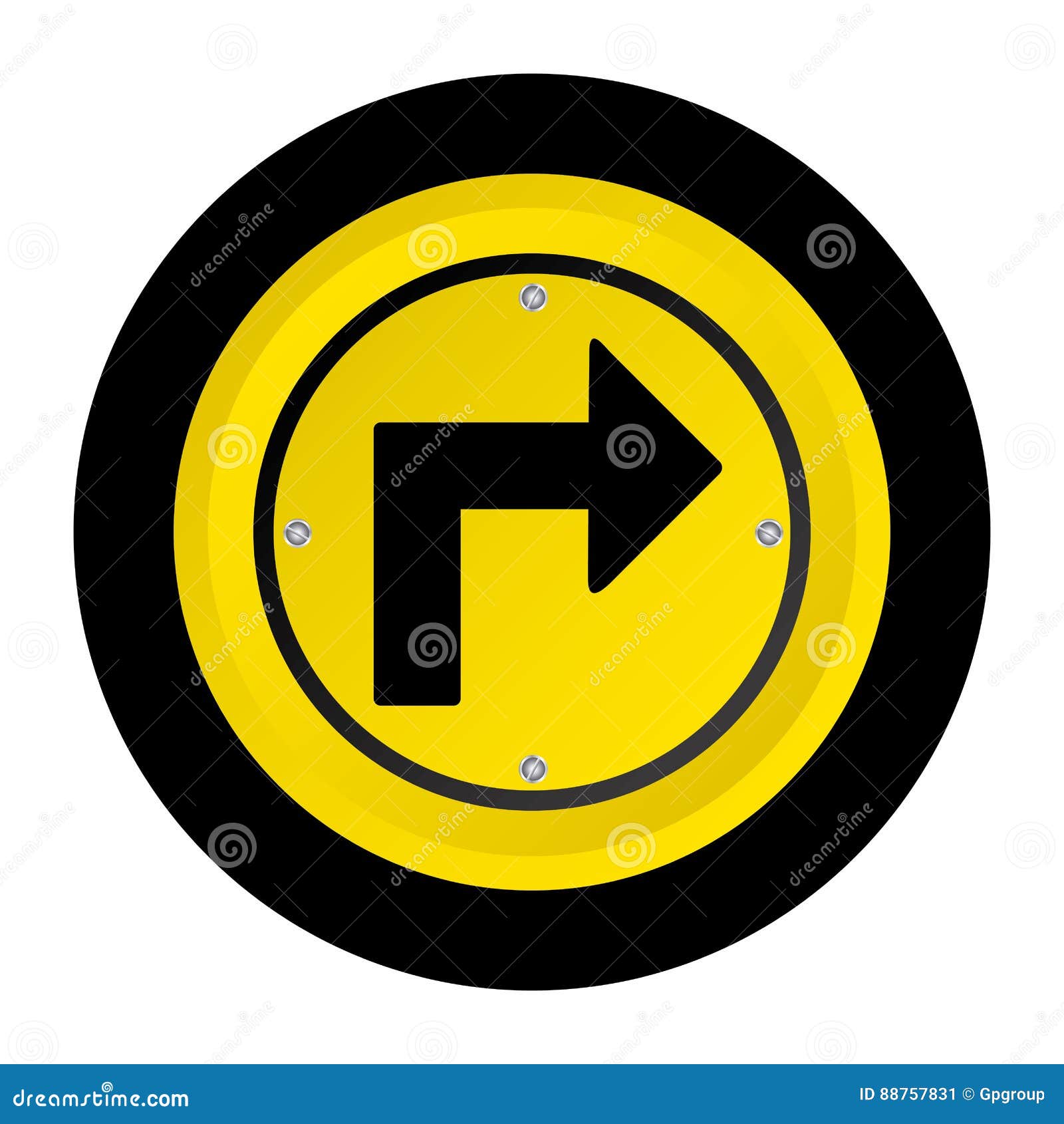 Round Warning Notices Metal Icon Stock Illustration - Illustration of ...