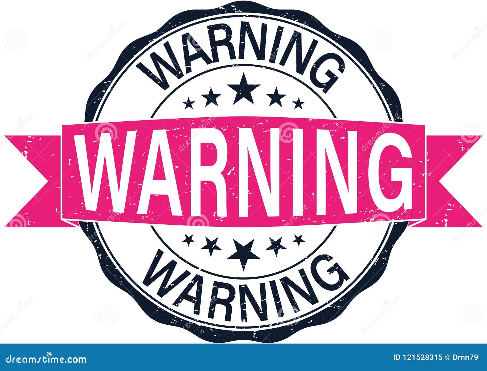 Round Warning Rubber Stamp Web Badge Stock Illustration - Illustration ...