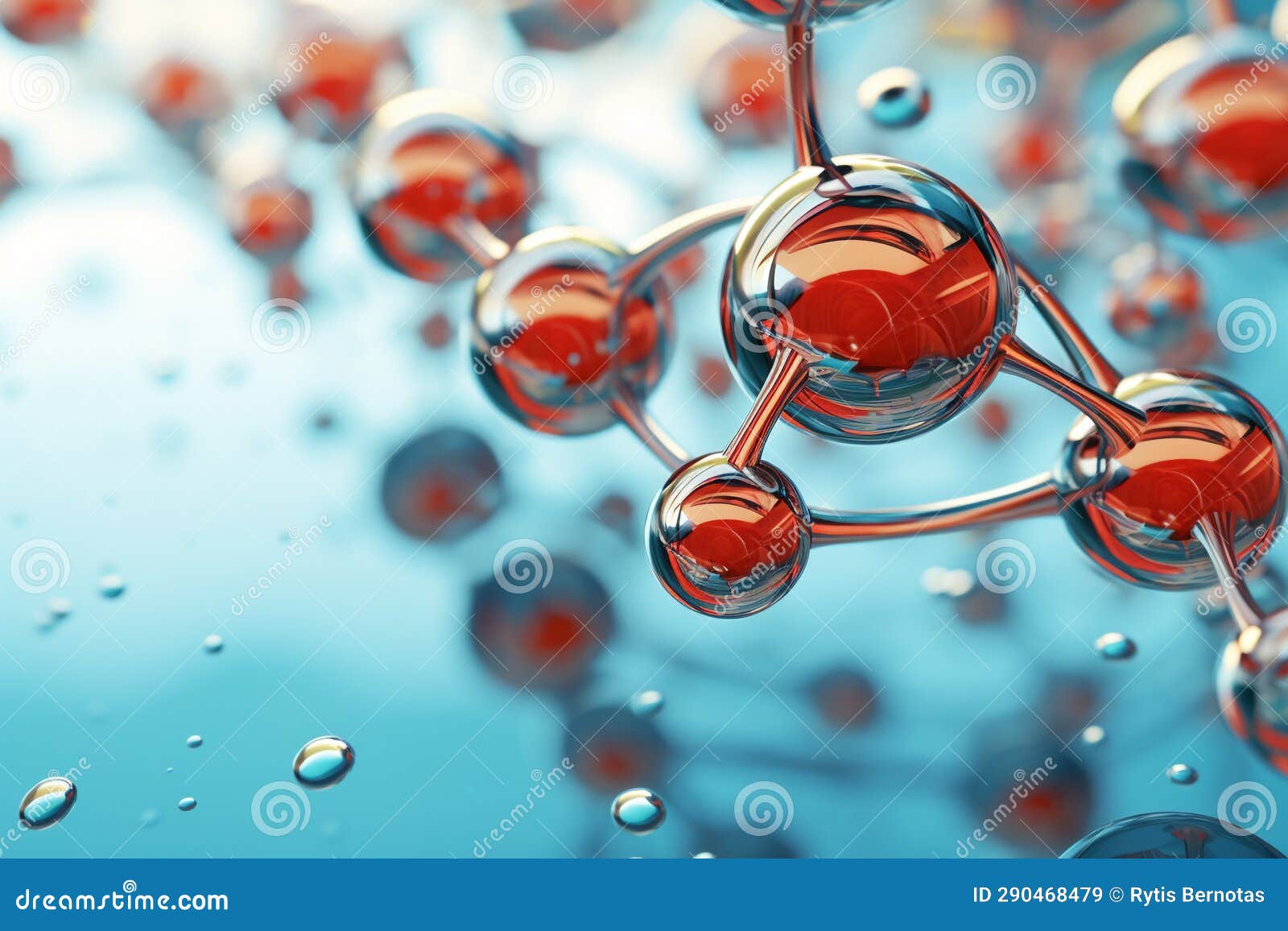 Round Water Molecules Connected with Each Other. Generative AI Stock ...