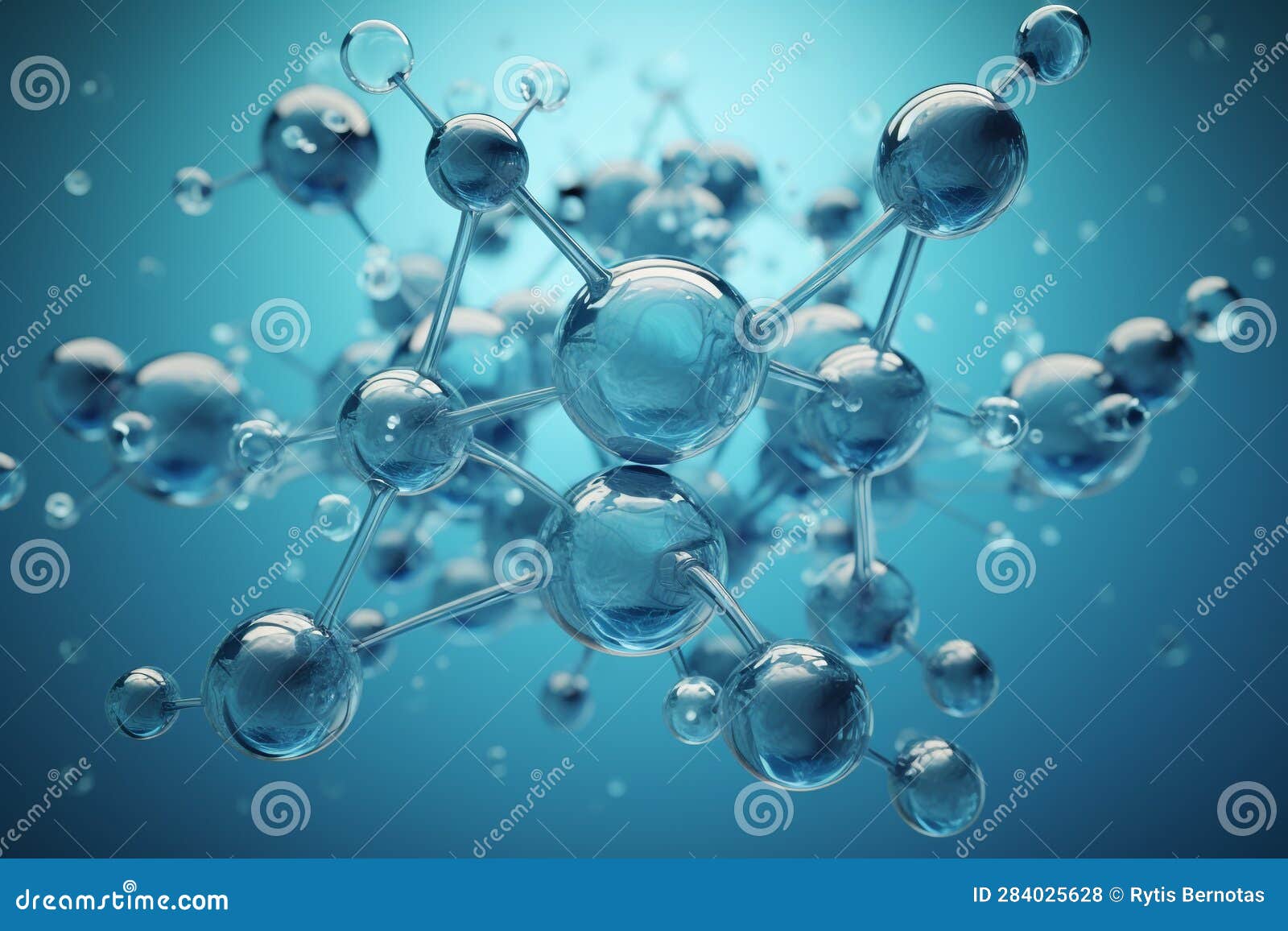 Round Water Molecules Connected with Each Other. Generative AI Stock ...