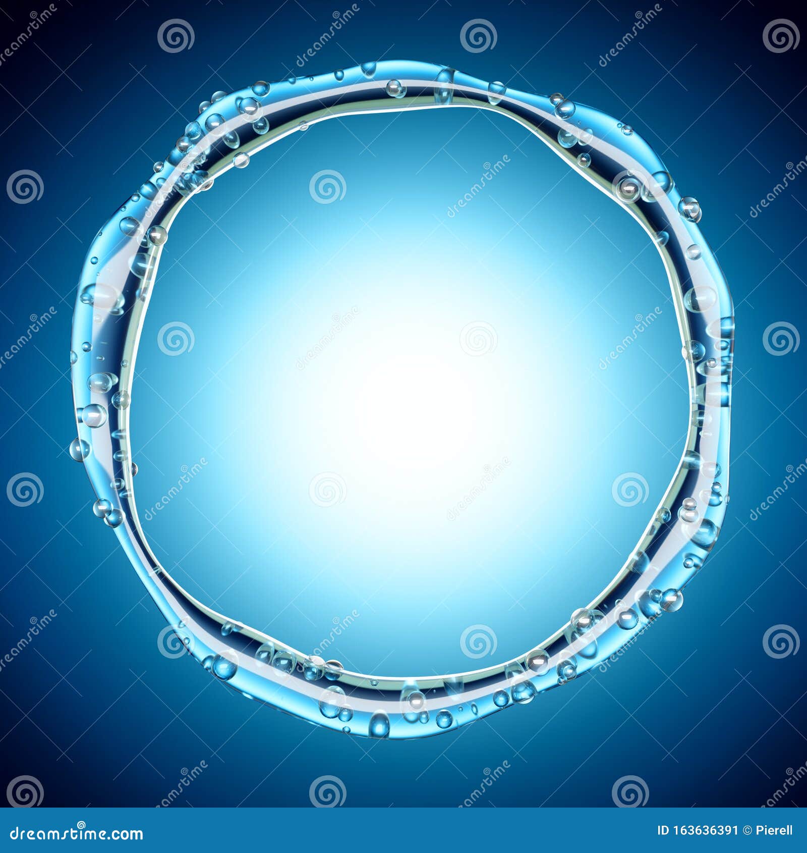 Round Water Ring on a Blue Background. 3d Illustration, 3d Rendering ...