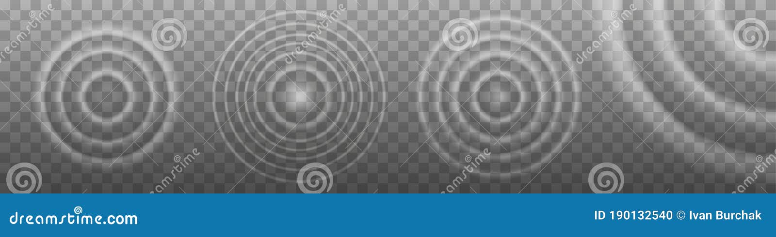 Round Water Ripples. Circle Sound Waves Set Vector Illustration ...