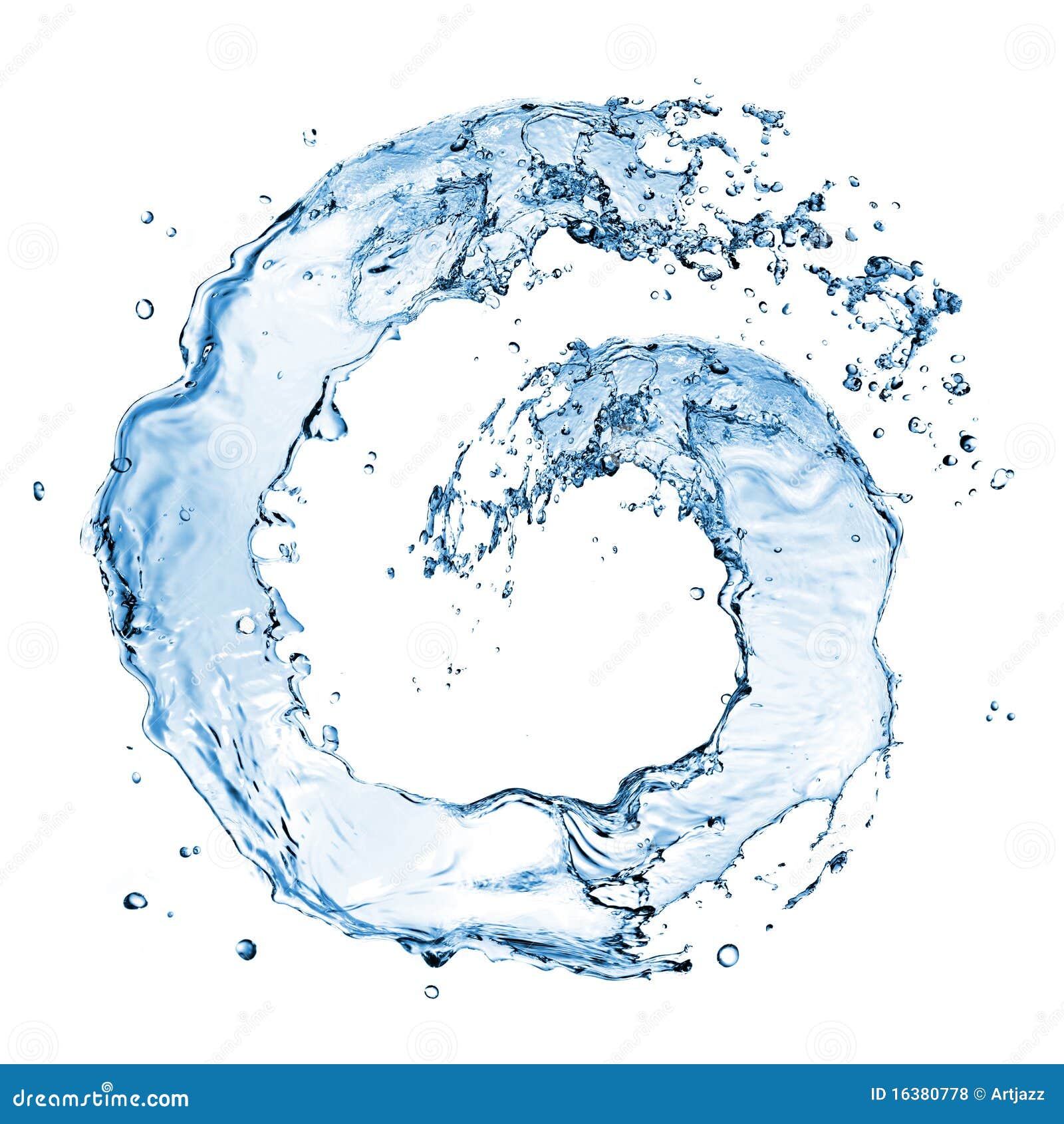 Round Water Splash Isolated Stock Photo - Image of flow, blue: 16380778