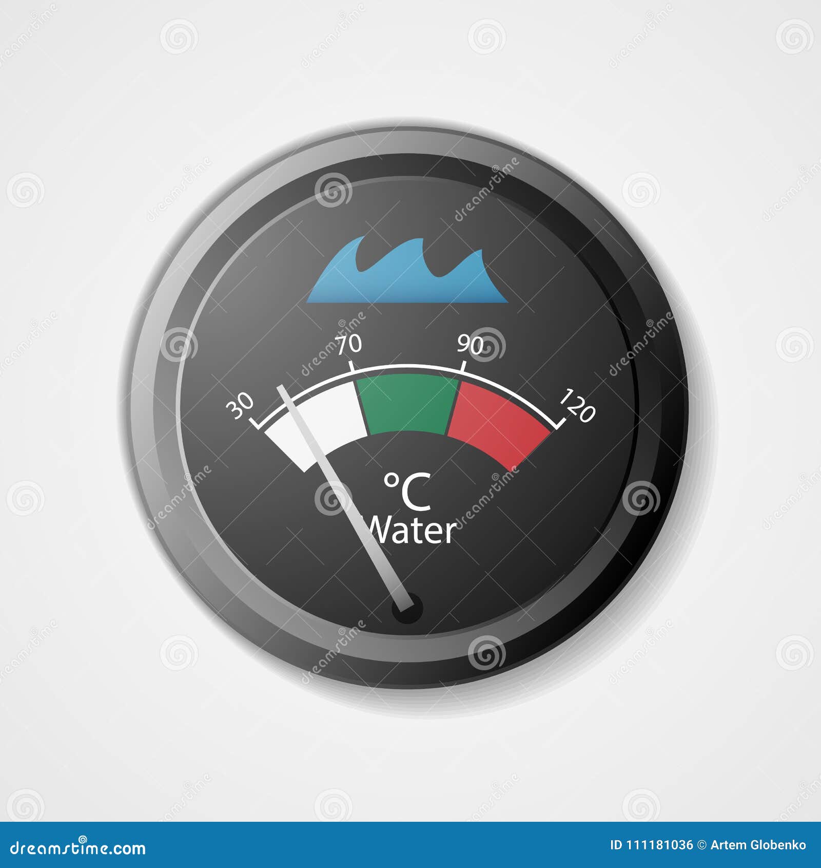 Round Water Thermometer. Vector Object. Stock Vector - Illustration of ...