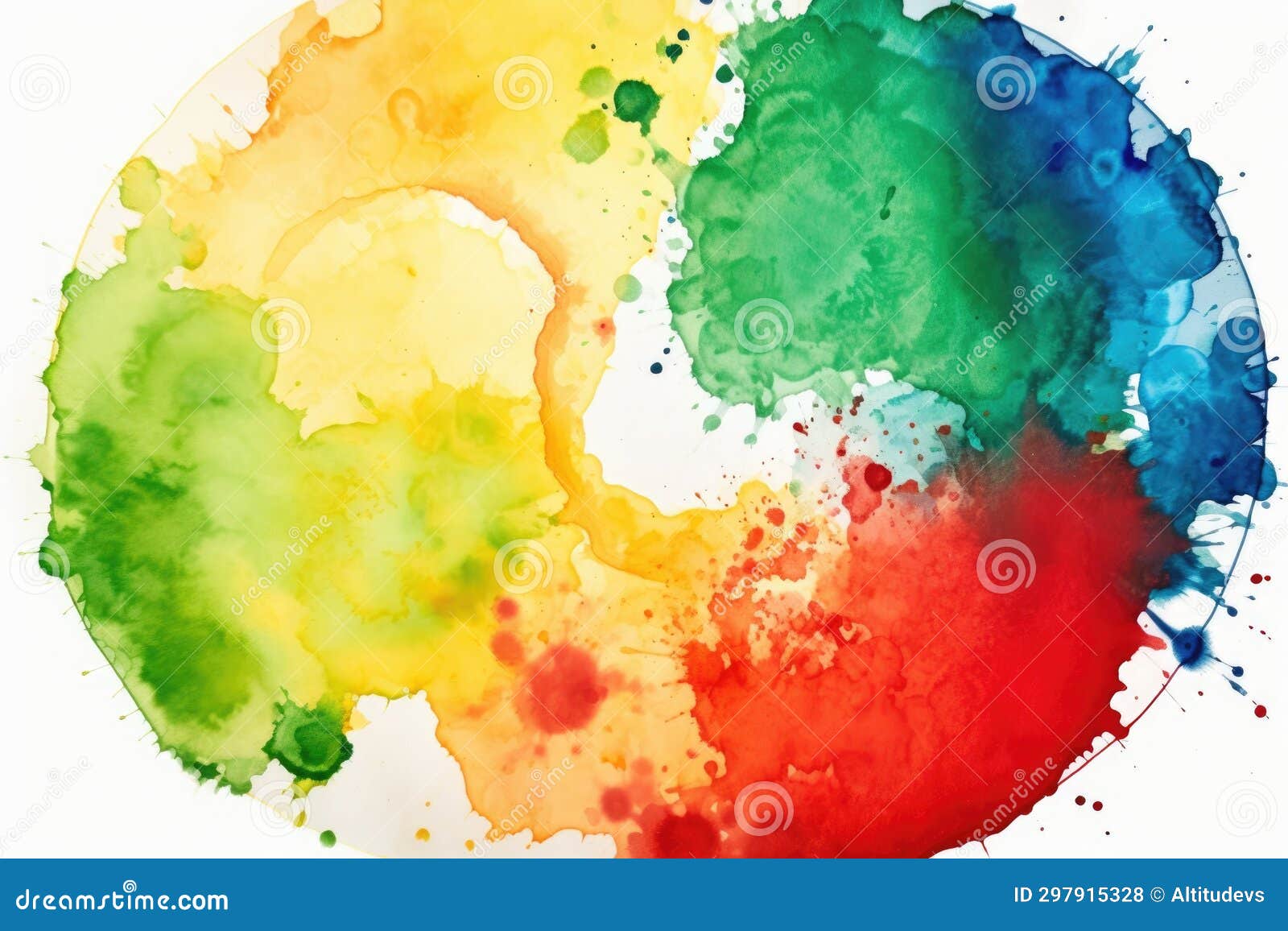 Round Watercolor Blotch with a Saturated Edge Stock Photo - Image of ...