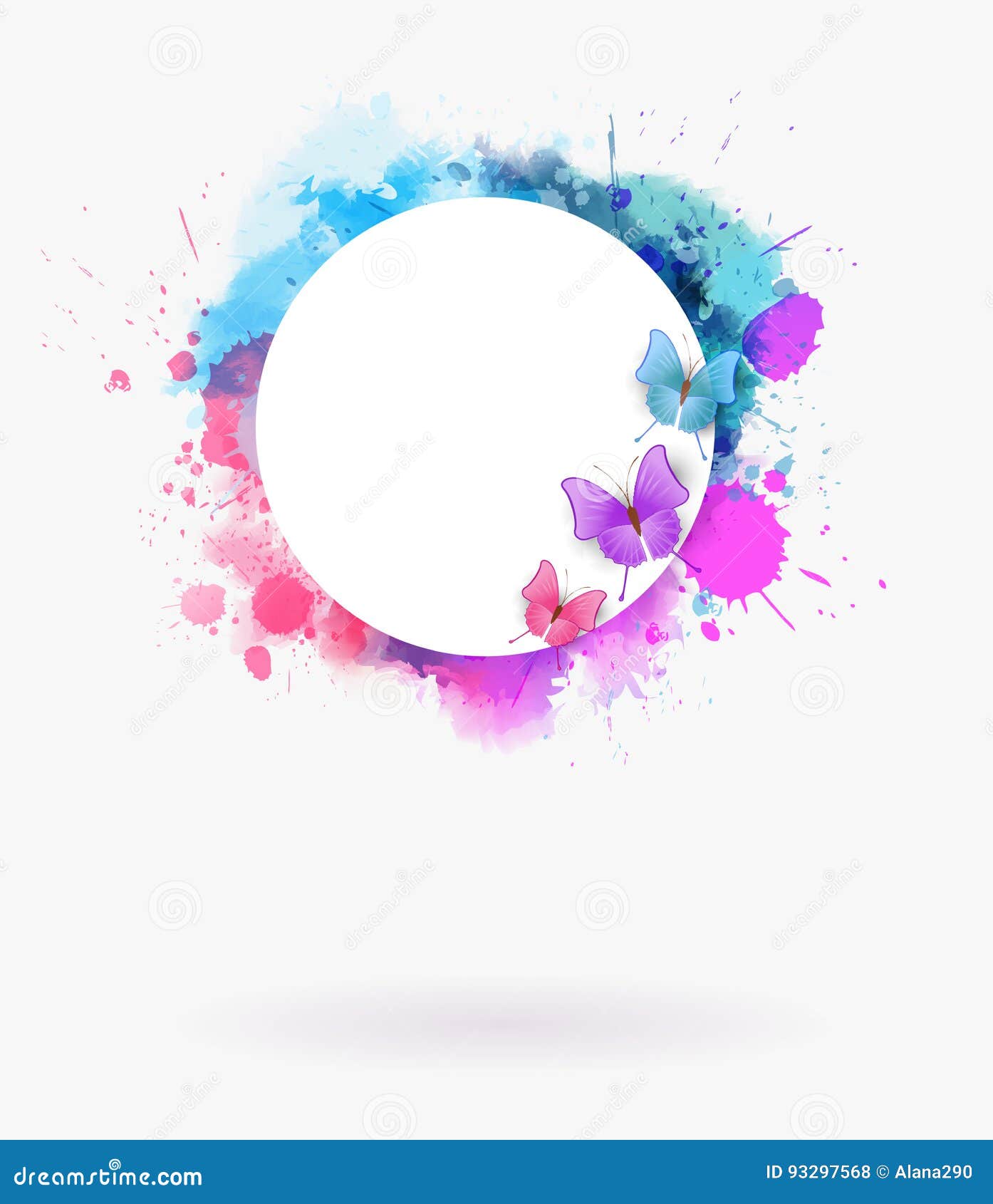 Round Watercolor Frame Background Stock Vector - Illustration of ...