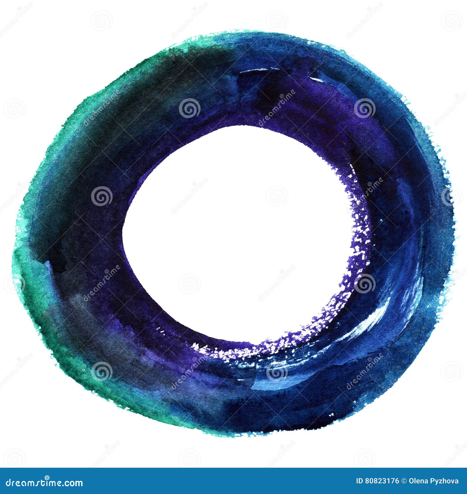 Round Watercolor Frame, Circle Shape Form Isolated On White Background ...