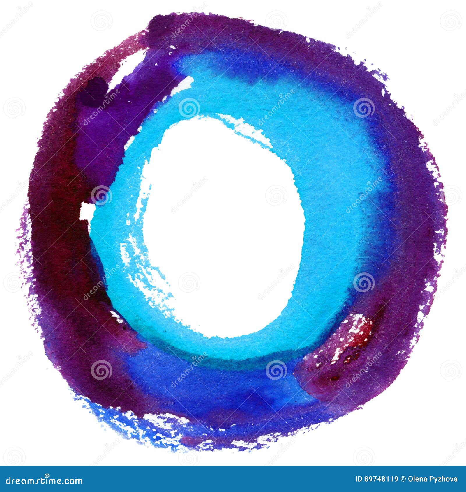 Round Watercolor Frame, Circle Shape Form . Stock Illustration ...