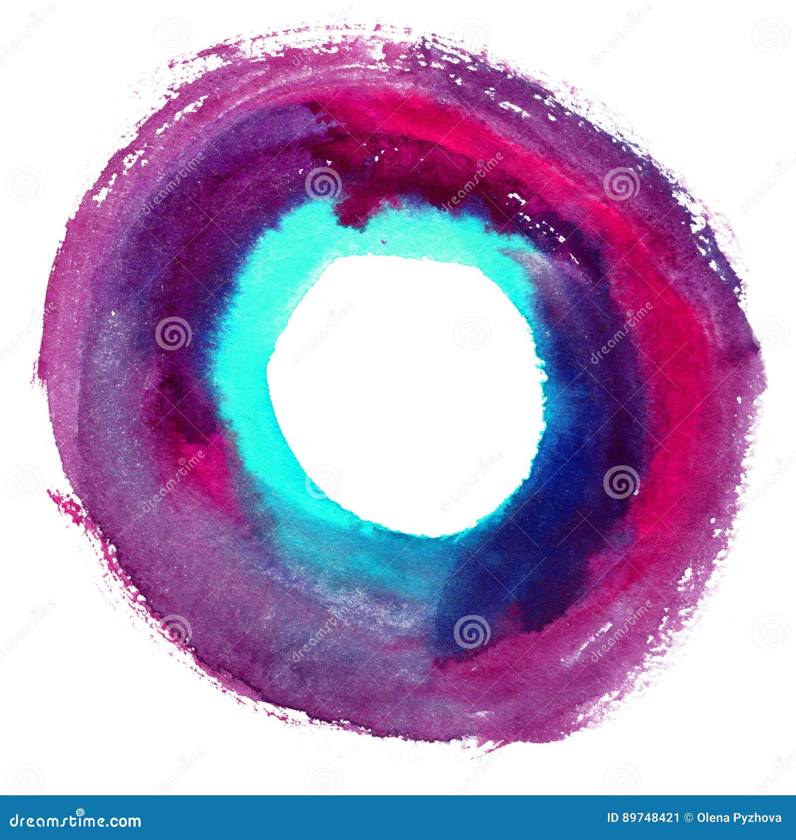 Round Watercolor Frame, Circle Shape Form . Stock Illustration ...
