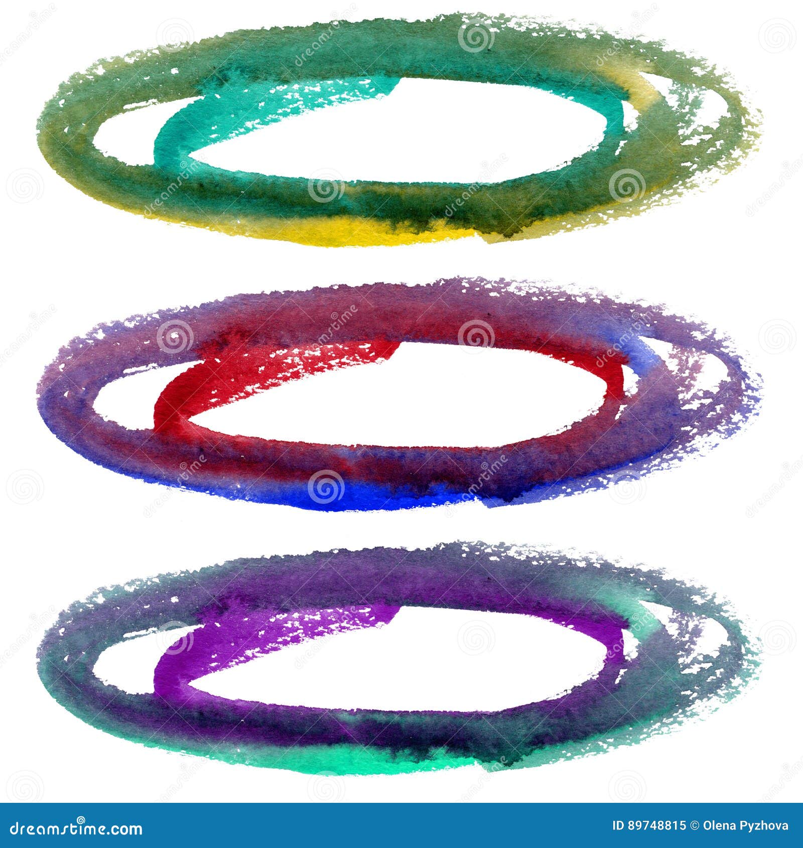 Round Watercolor Frame, Circle Shape Form . Stock Illustration ...