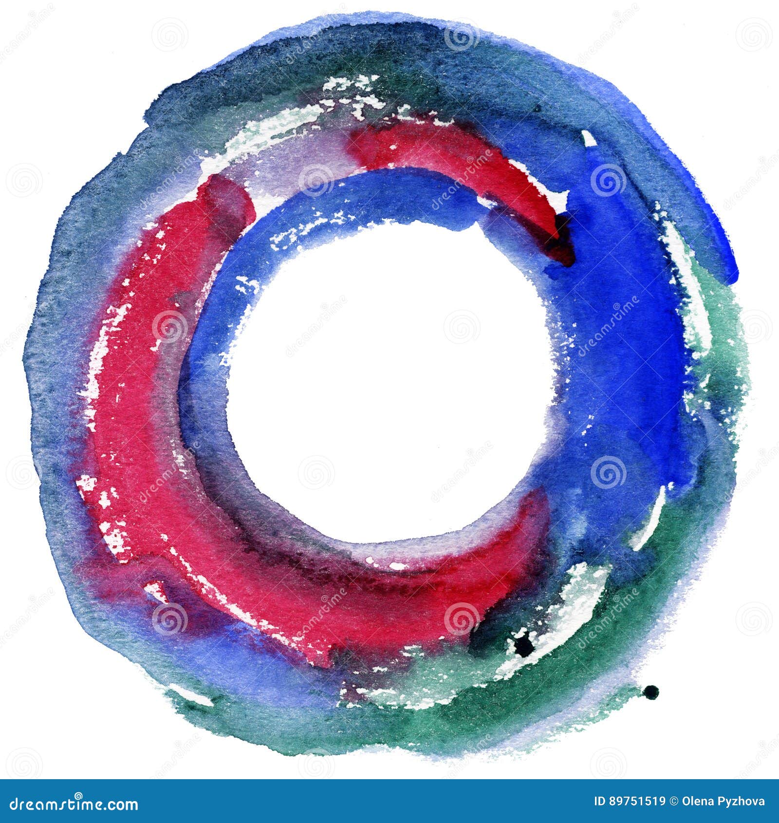 Round Watercolor Frame, Circle Shape Form . Stock Illustration ...
