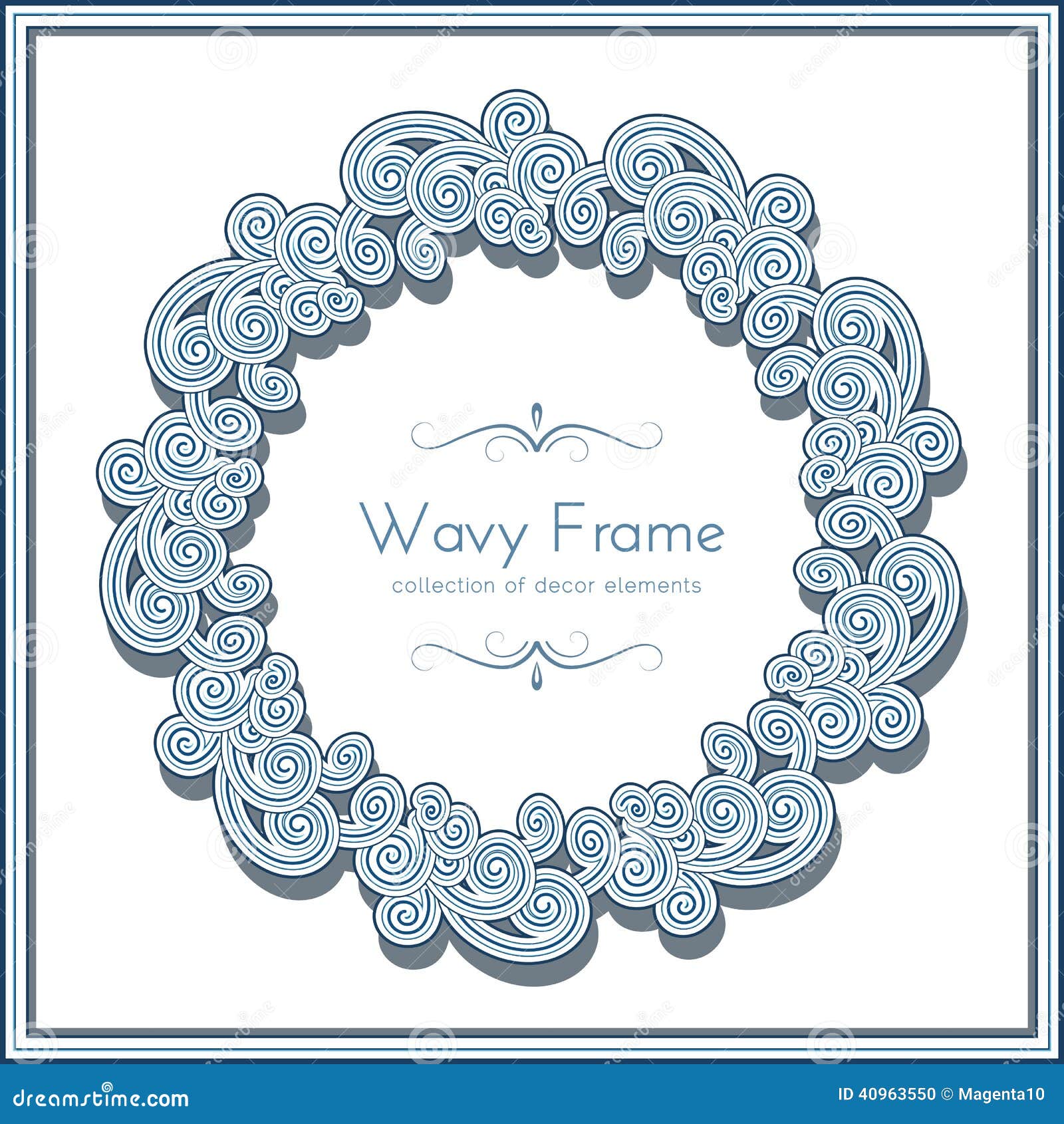 Round wave frame stock vector. Illustration of decorative - 40963550