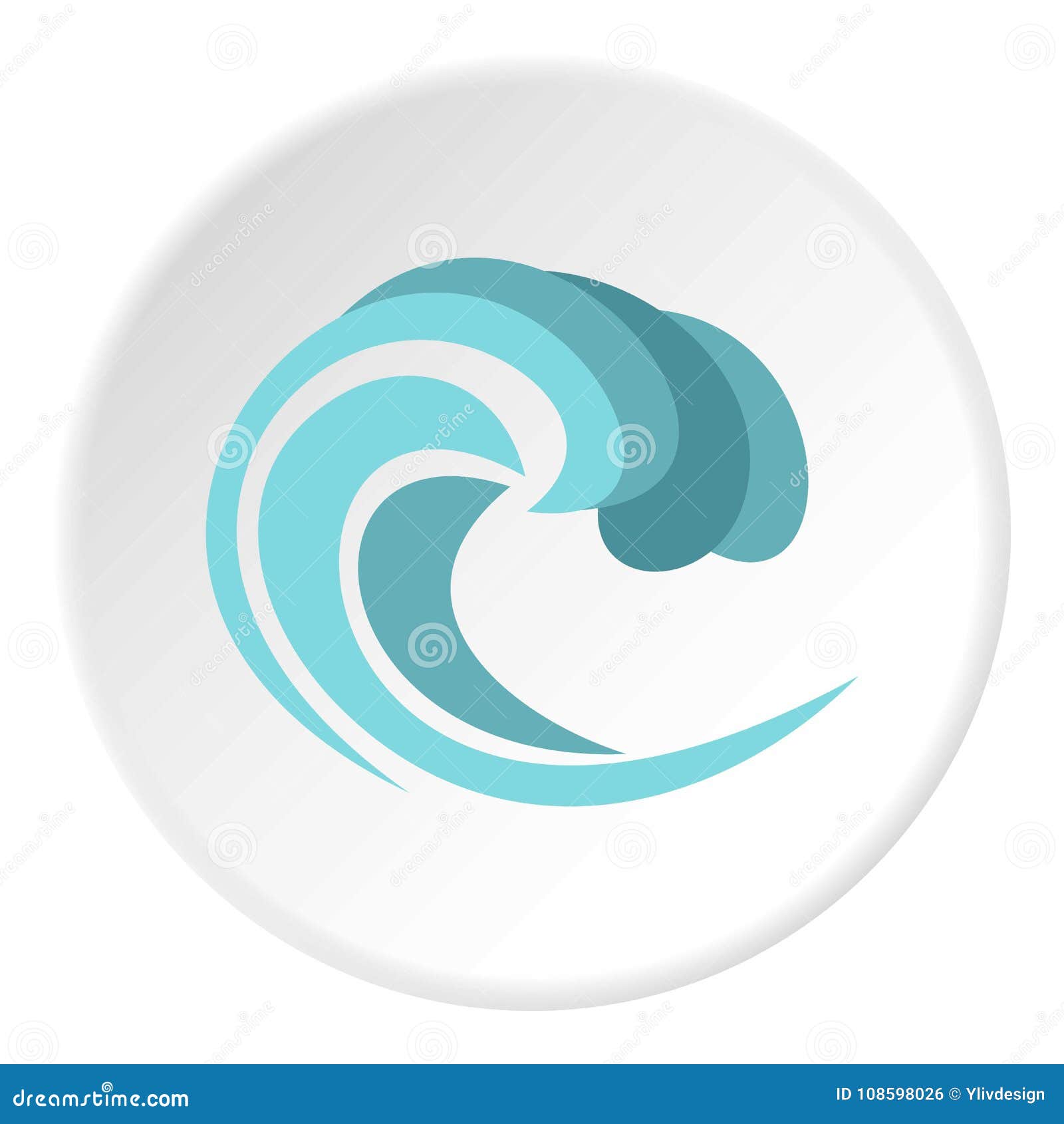 Round wave icon circle stock vector. Illustration of splash - 108598026