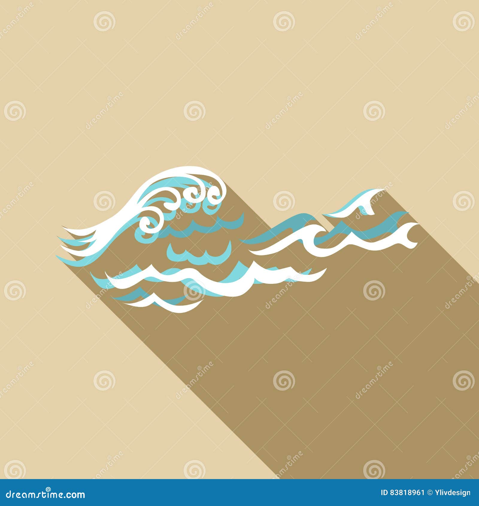 Round Wave Icon, Flat Style Stock Vector - Illustration of flat, icon ...