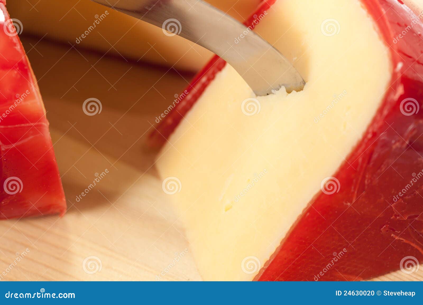 Round Wax Covered Dutch Edam Gouda Cheese Stock Photo - Image of color ...