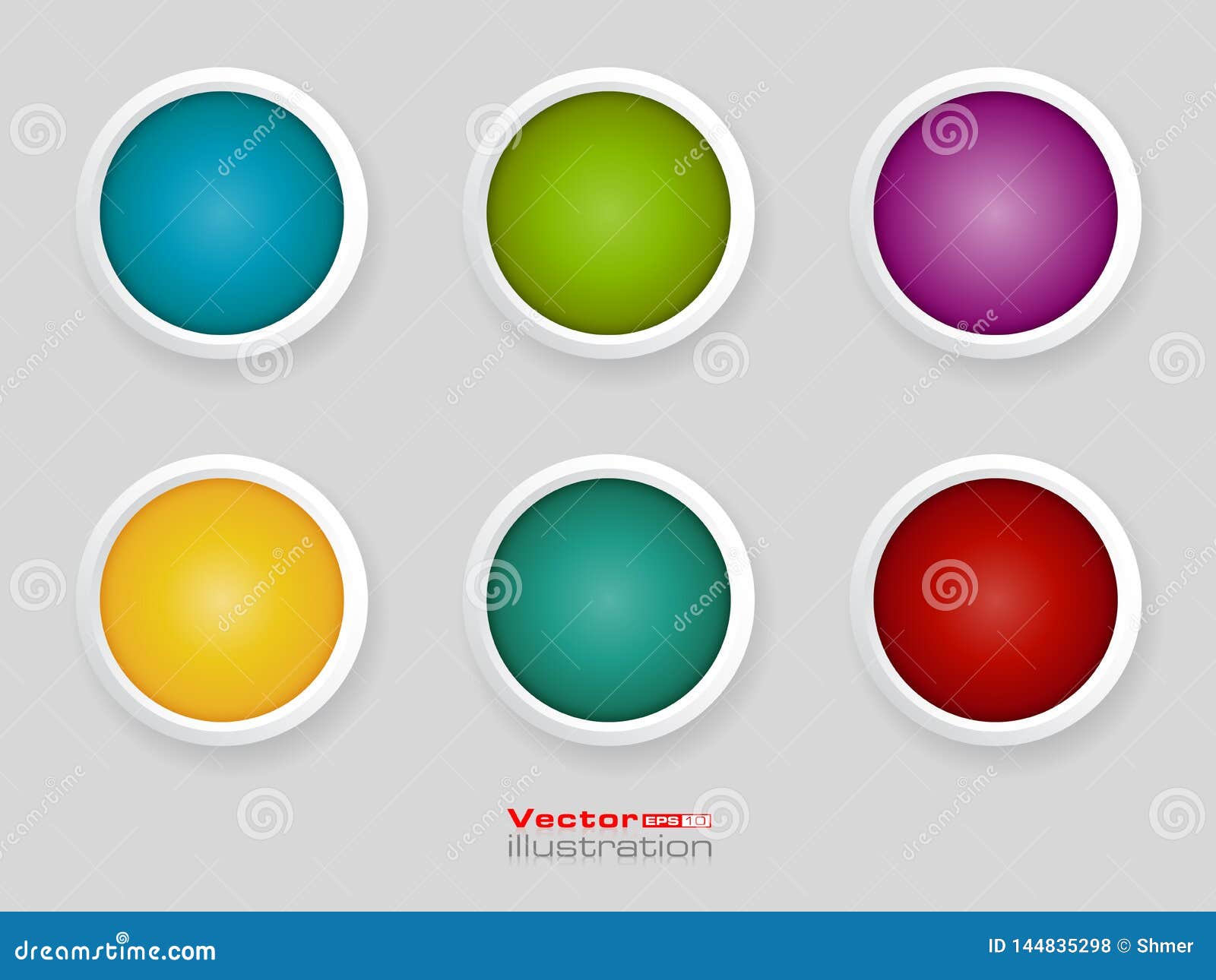Round web button set stock vector. Illustration of element - 144835298