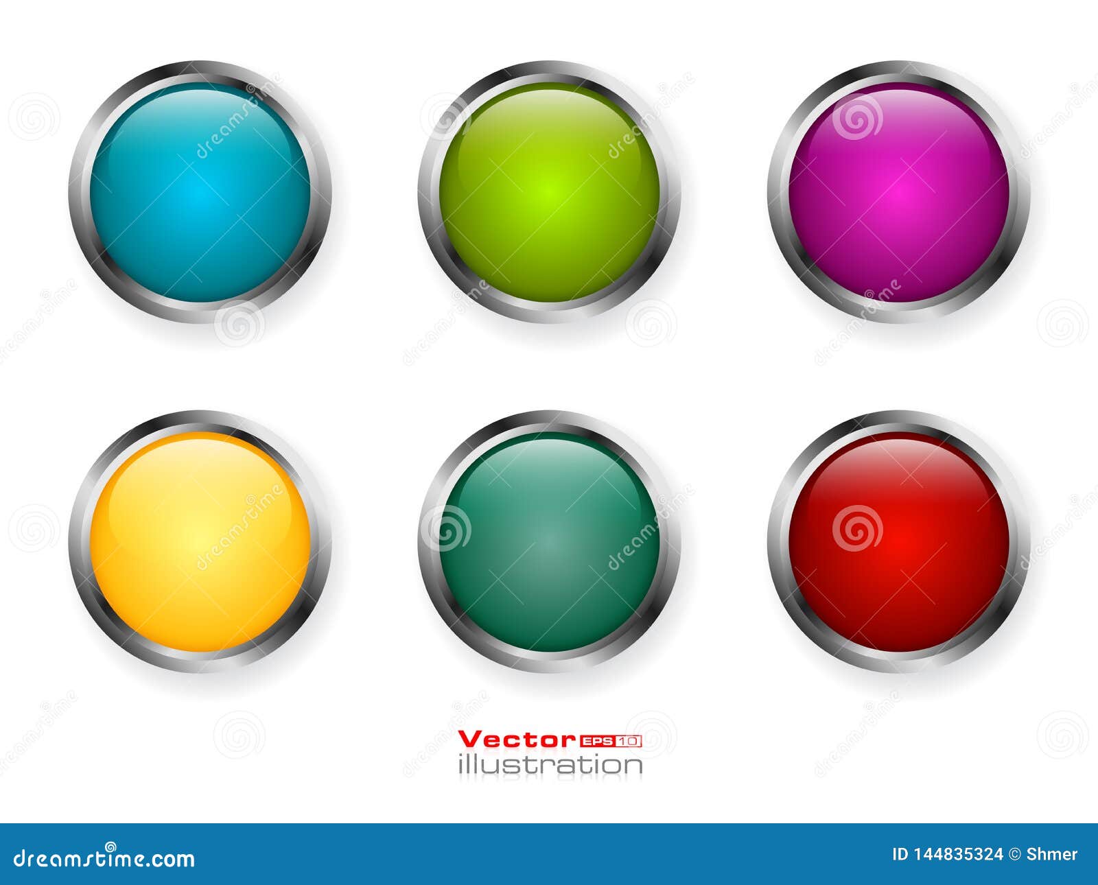 Round web button set stock vector. Illustration of blank - 144835324