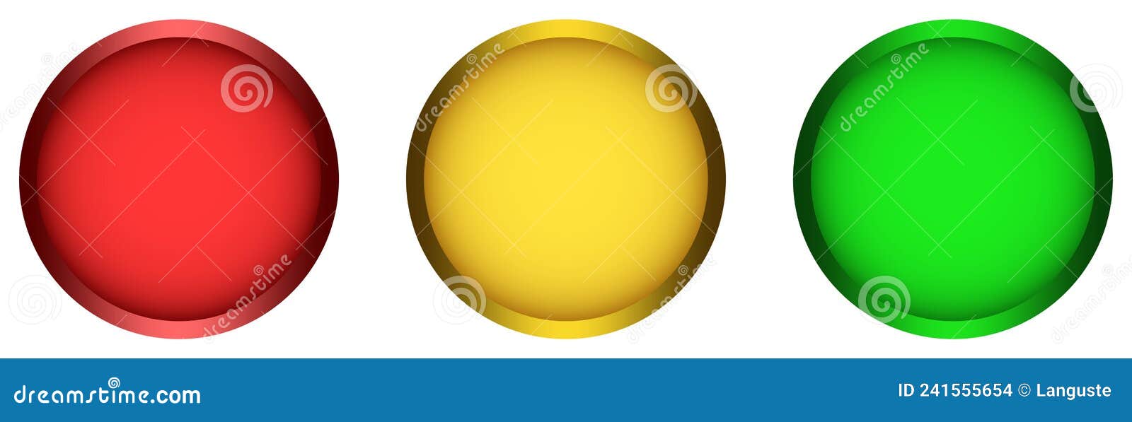 Red Button, Yellow Button, Green Button Vector Set on White Isolated ...