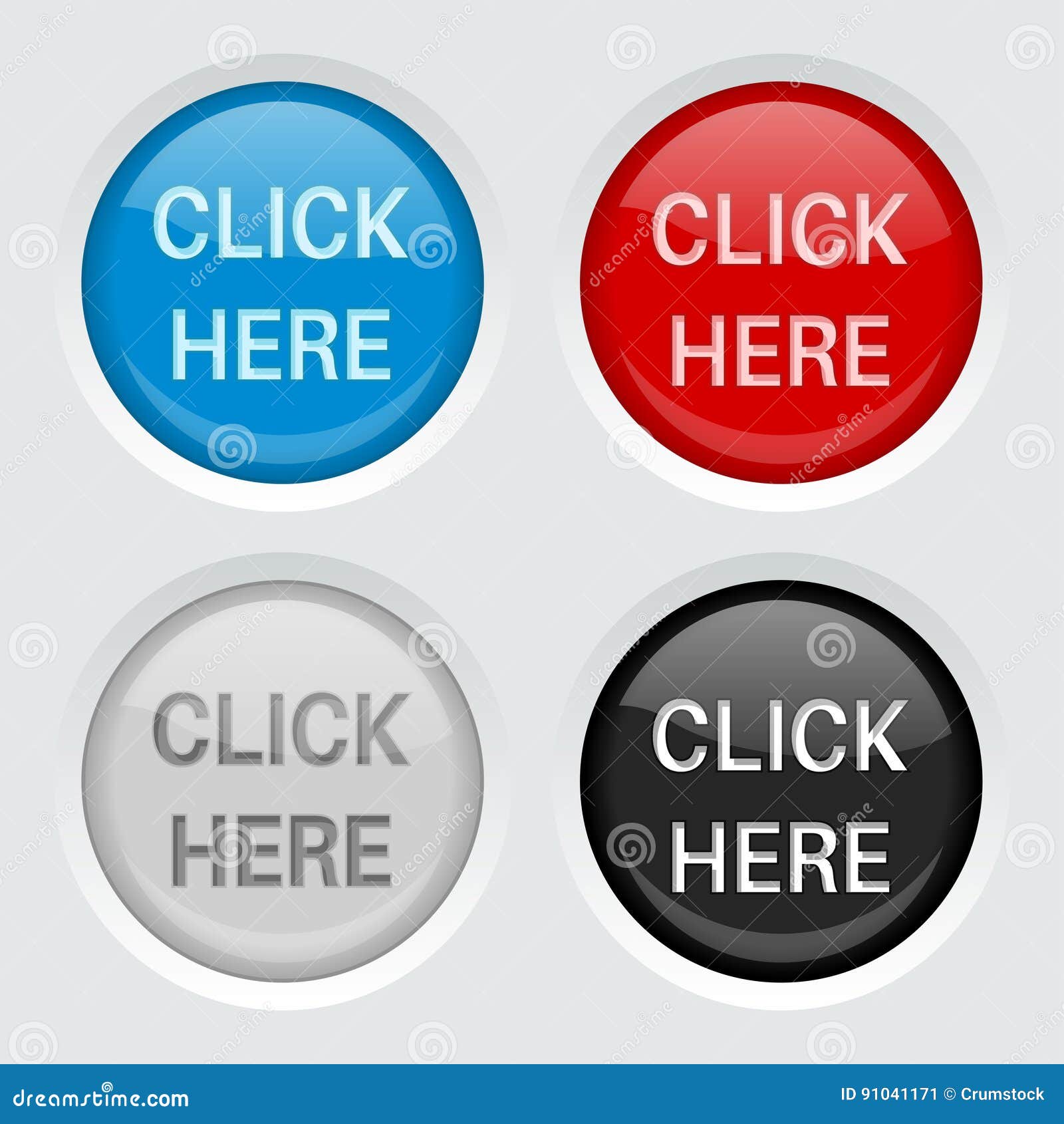 Round Web Buttons. CLICK HERE Icons Stock Vector - Illustration of ...