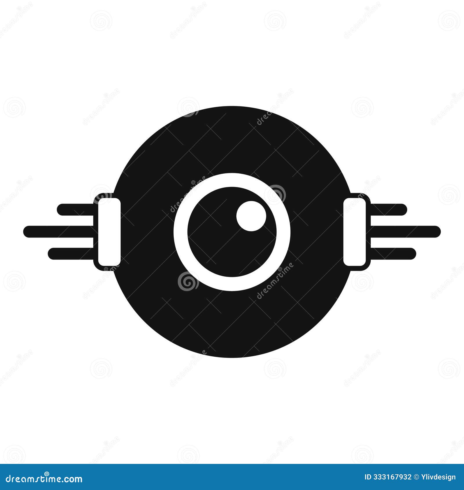 Round Web Camera Transmitting Data Signal Icon Stock Illustration ...