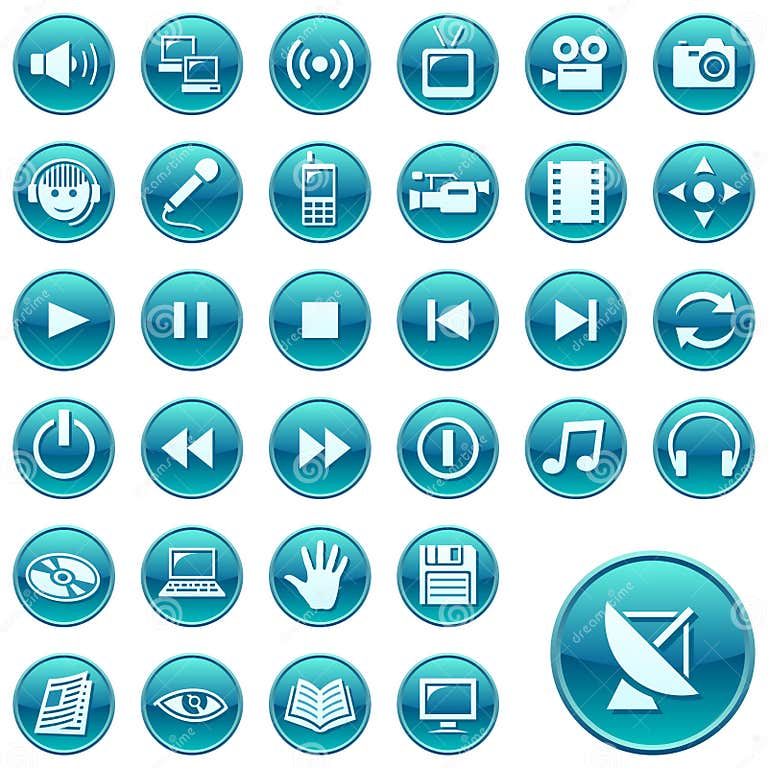 Round Web Icons / Buttons 3 Stock Vector - Illustration of buttons ...