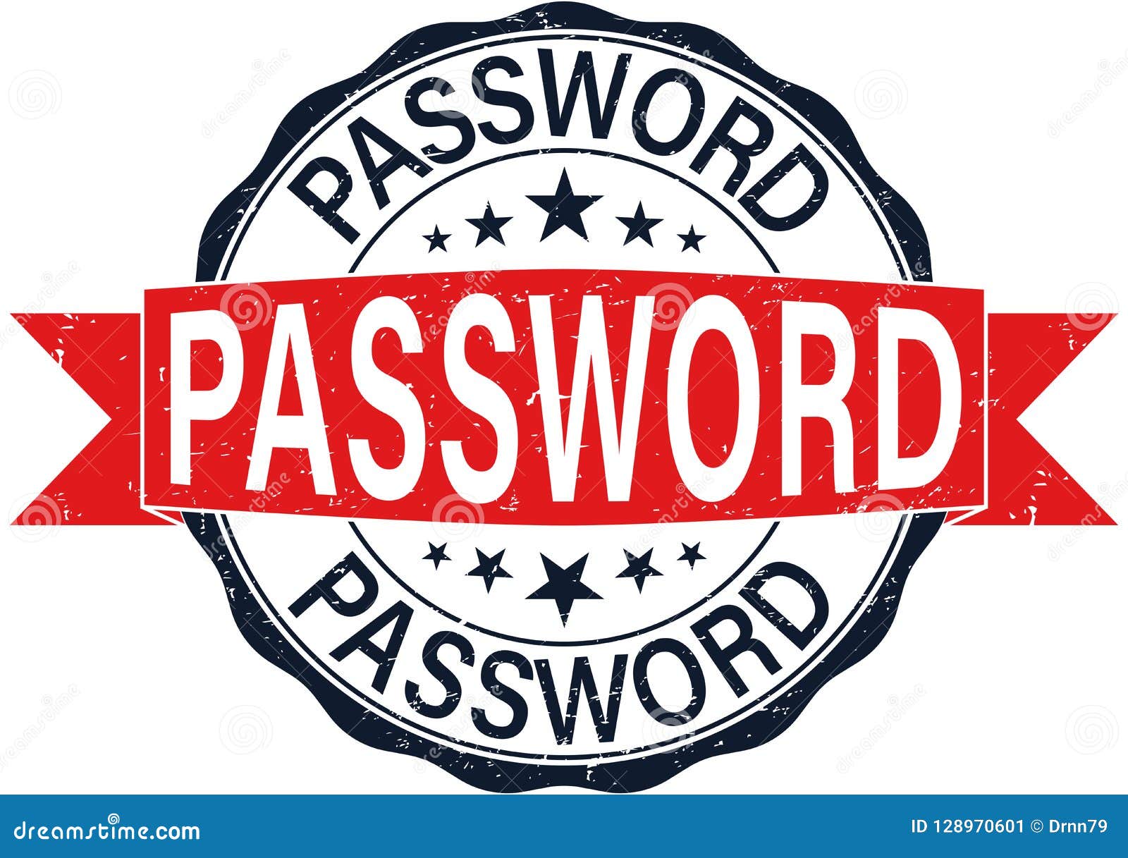 Red Round Password Rubber Stamp Web Badge Stock Illustration ...