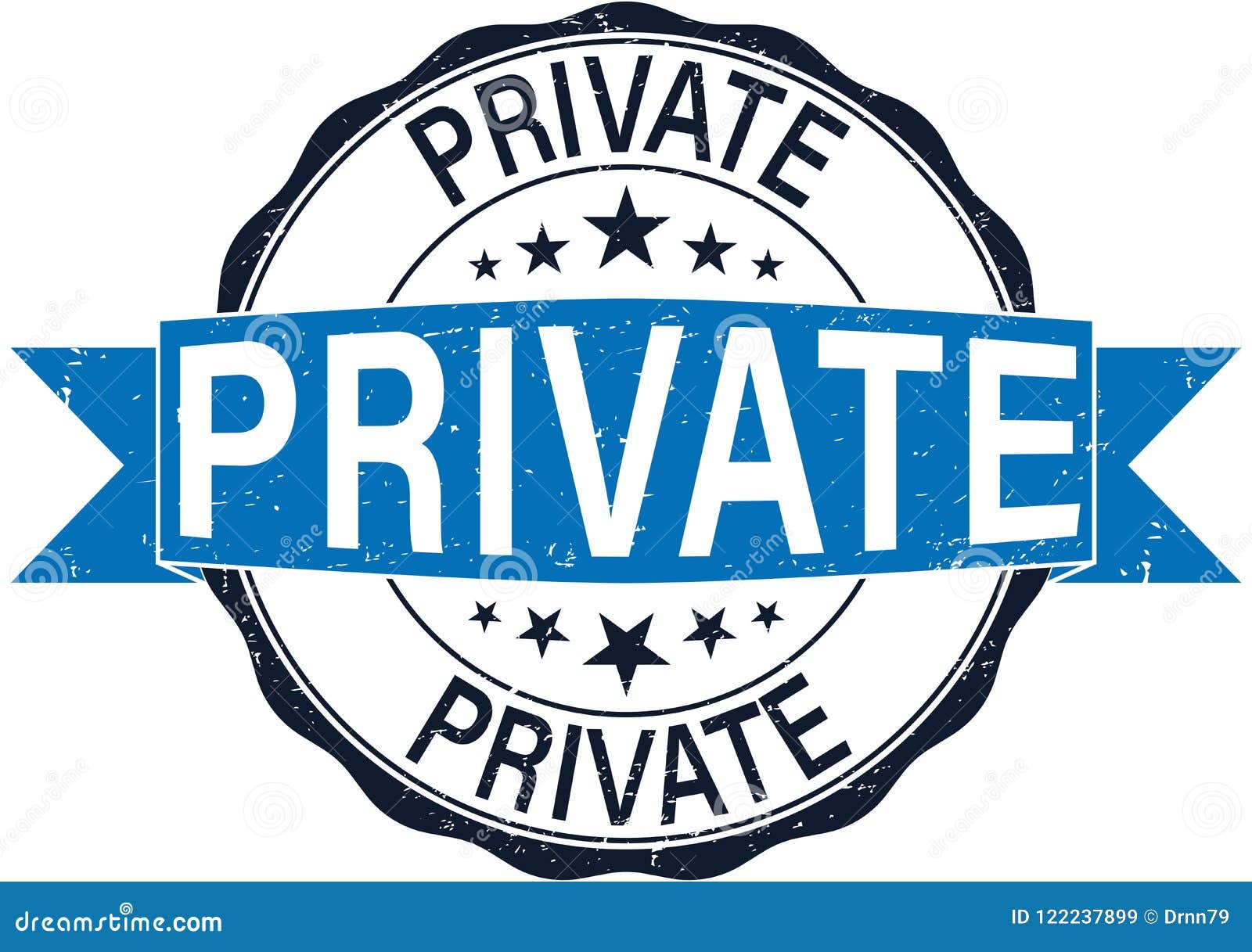 Round Blue Private Rubber Stamp Web Badge Stock Illustration ...