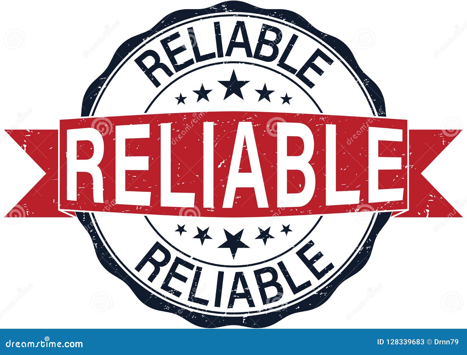 Round Reliable Rubber Stamp Web Badge Stock Illustration - Illustration ...