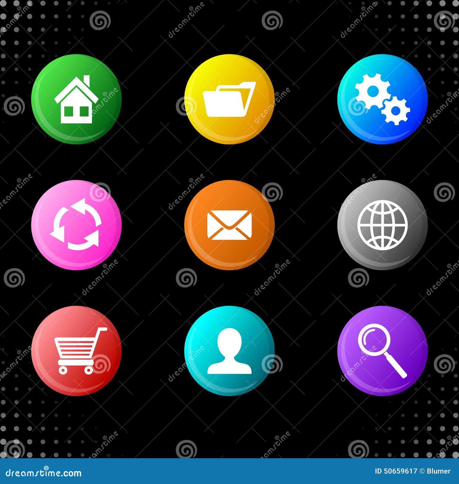 Round website icons stock vector. Illustration of isolated - 50659617