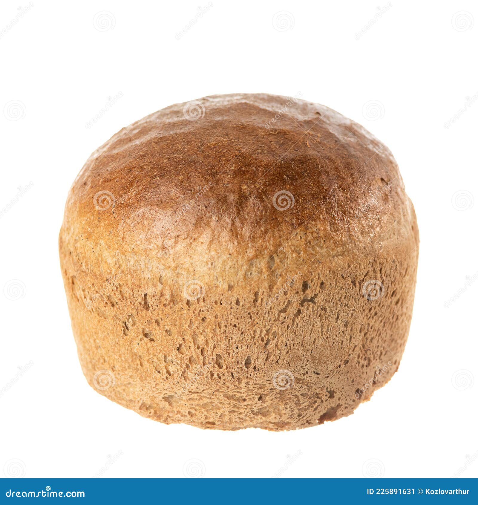 Round Wheat Bread. Whole Loaf Isolated on White Background Stock Image ...