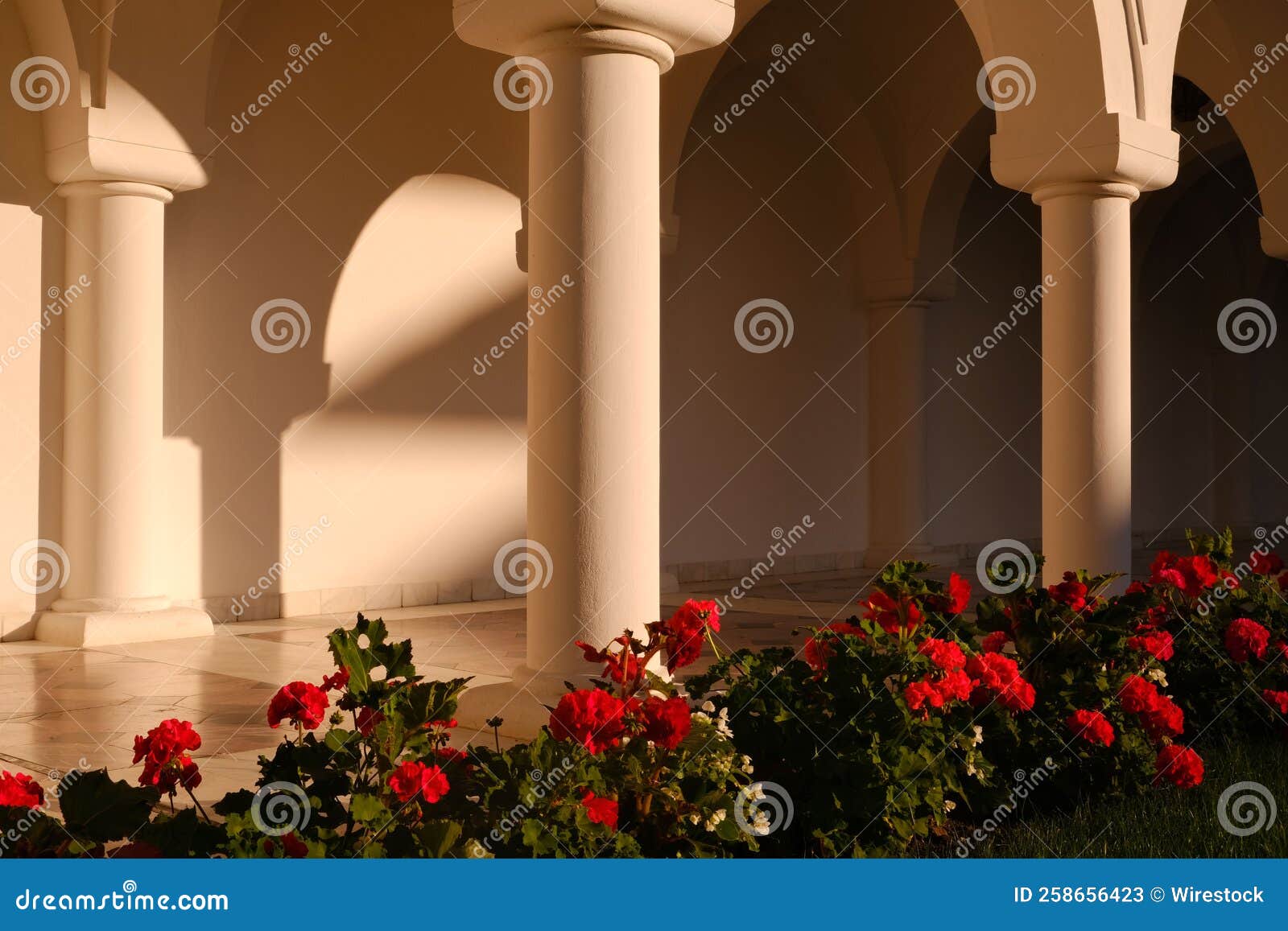 Round White Arches, Manastirea Brancoveanu, Romania Stock Image - Image ...