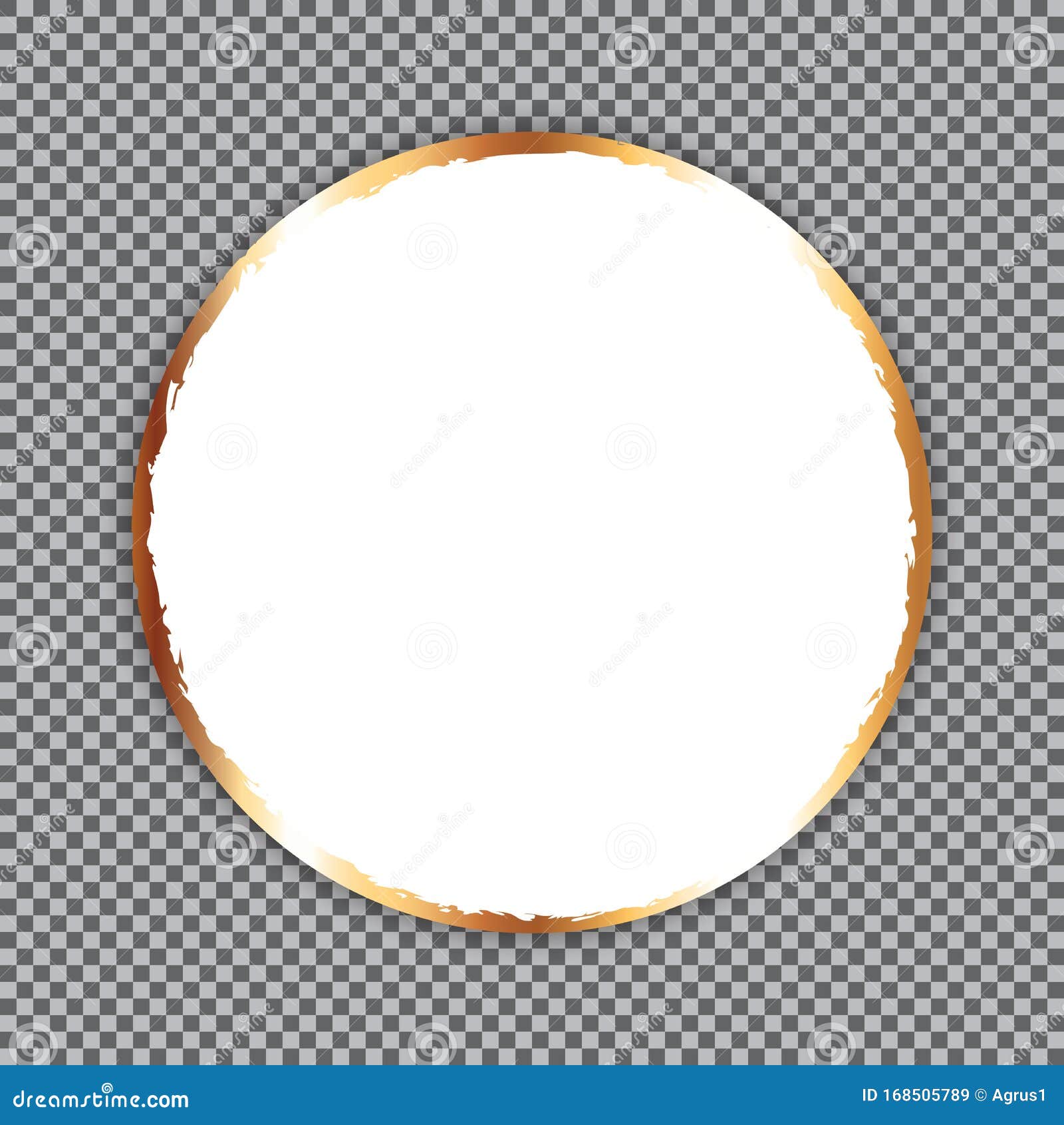 Round White Banner with Golden Frame on Transparent Background Stock ...