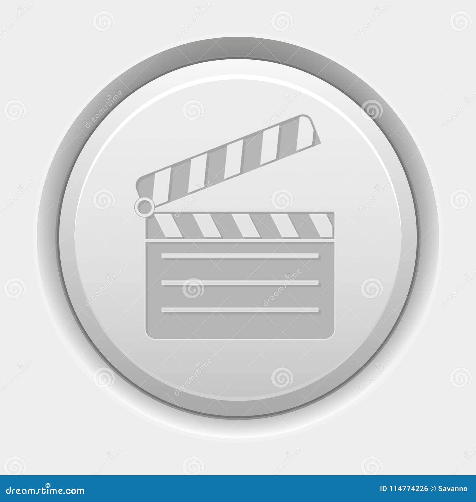 Round White Button. Movie Filming Stock Vector - Illustration of scene ...