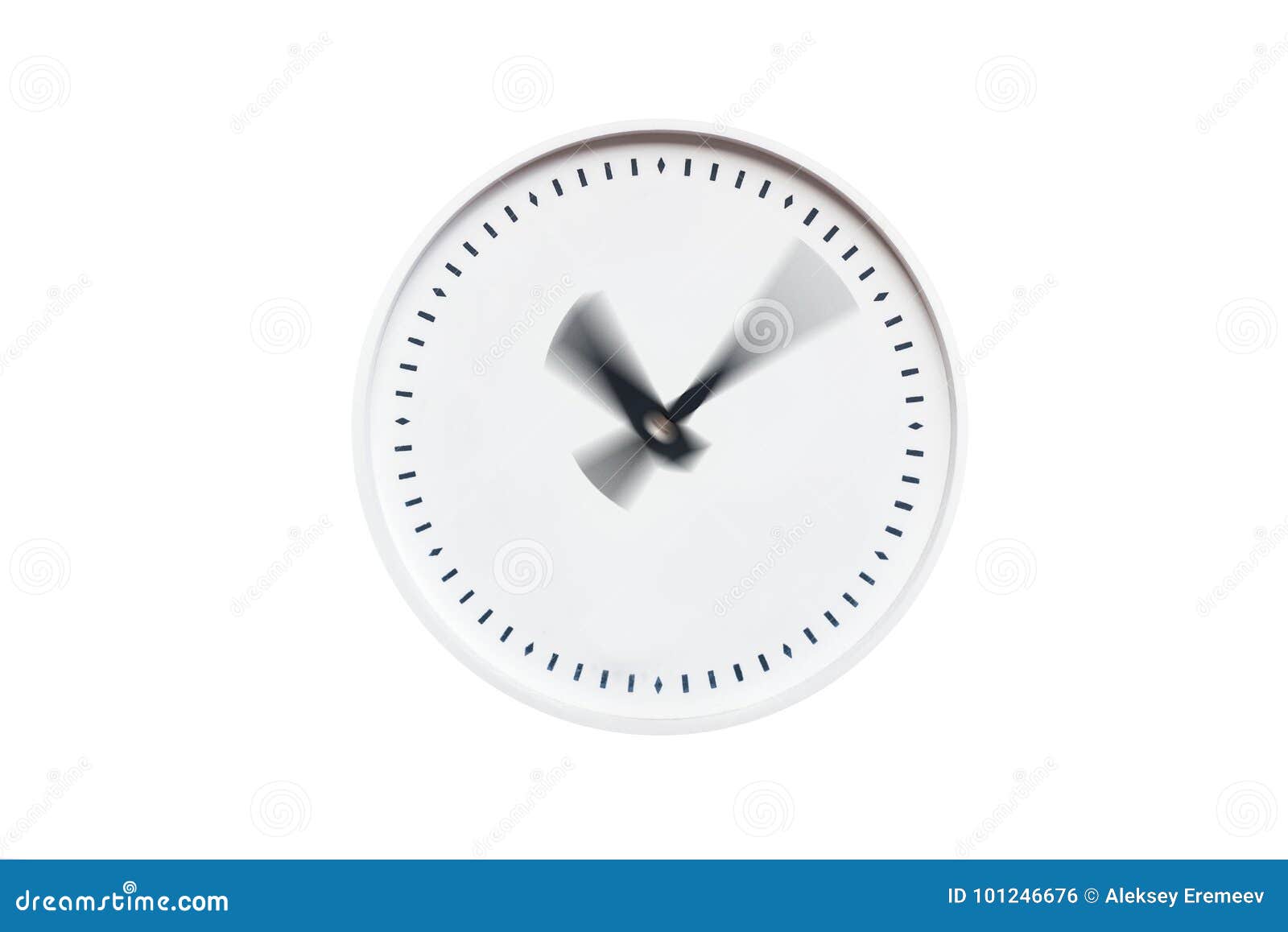 Round White Clock without Numbers on White Isolated Background Stock ...