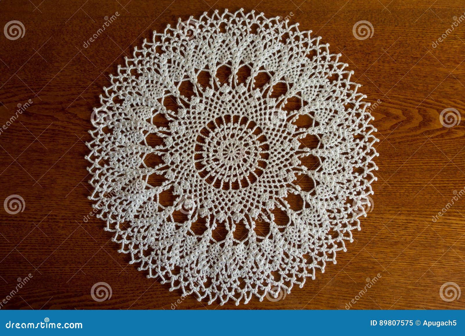 Round White Crochet Lace Hanmdmade Doily Stock Image - Image of craft ...