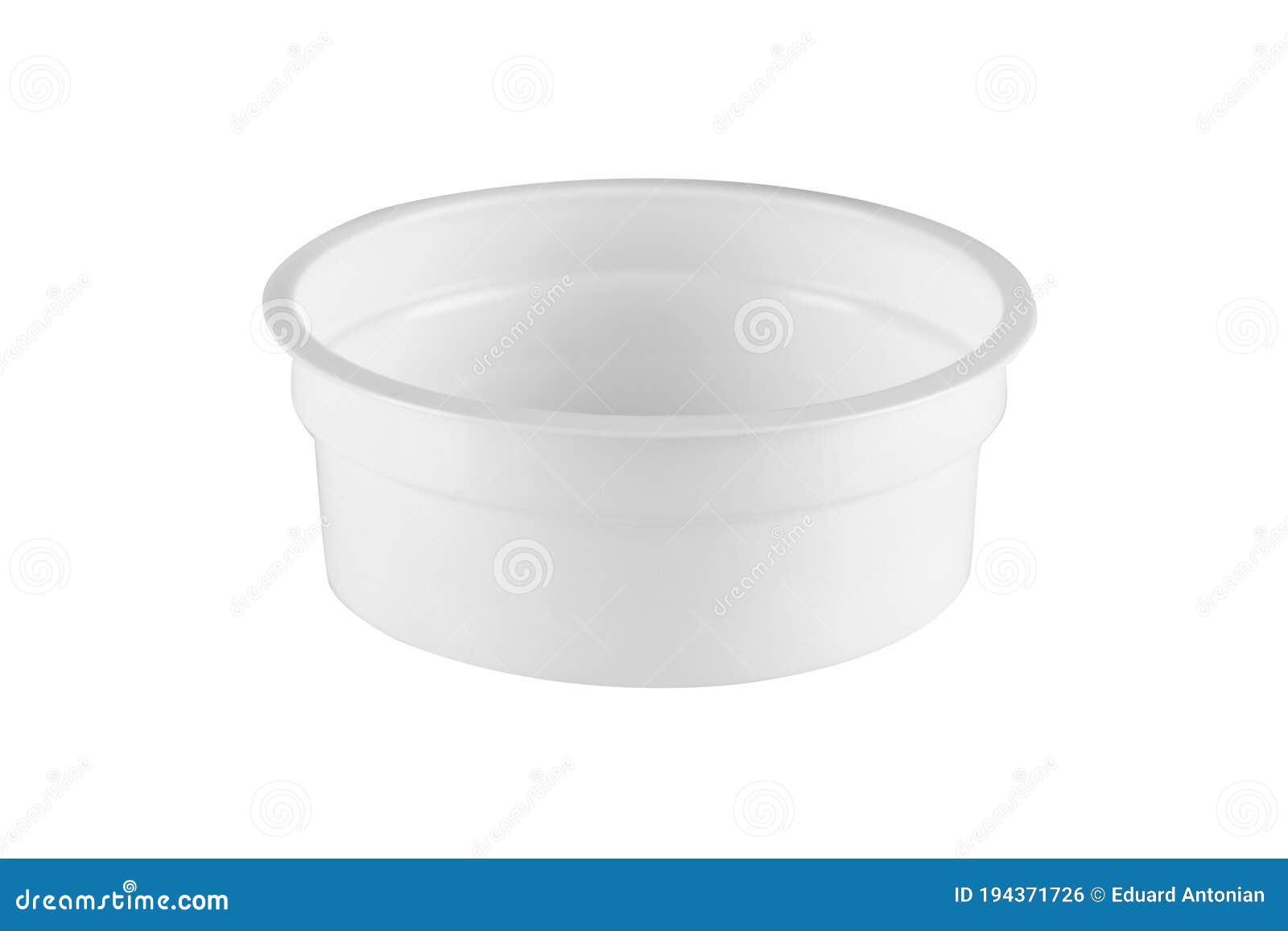 Round White Food Container, White Background, Isolate Stock Photo ...