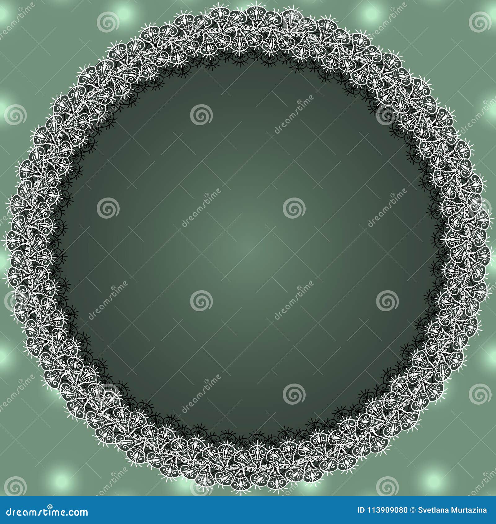 Round White Lace Frame with Shadow Stock Vector - Illustration of ...