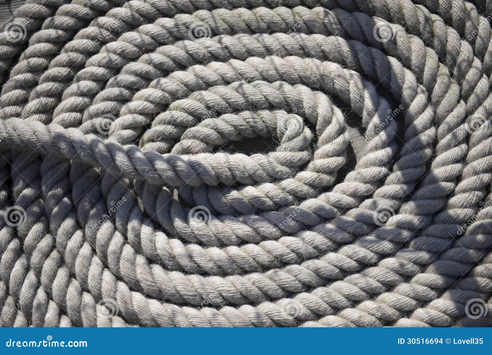 Round white rope on ship stock photo. Image of anchor - 30516694