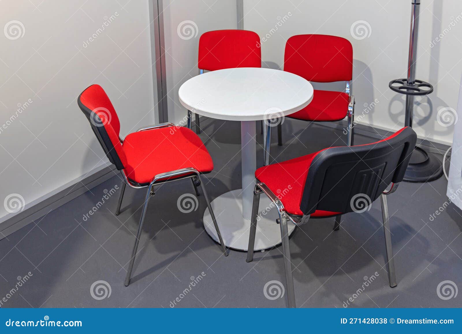 Red Chairs Booth stock photo. Image of europe, white - 271428038