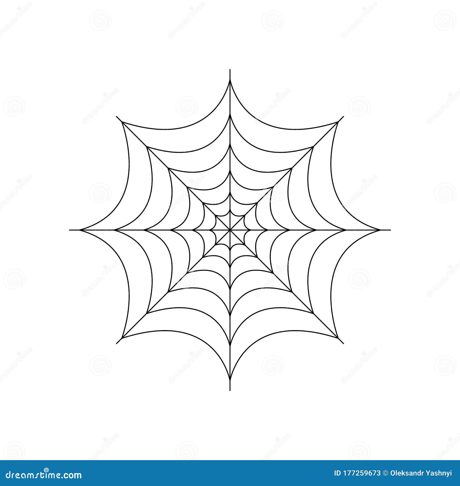 Round Whole Spider Web Isolated On White Background. Halloween ...