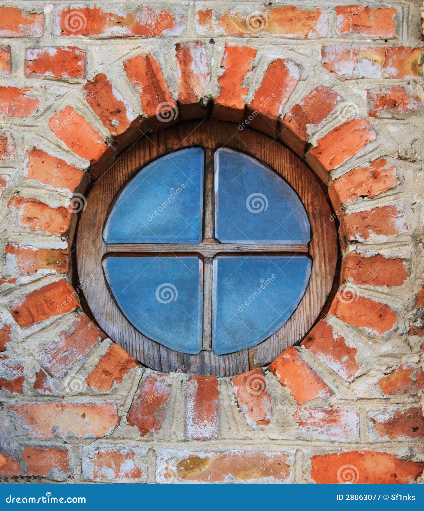 Round Window on Brick Wall on Castle Stock Image - Image of glass ...