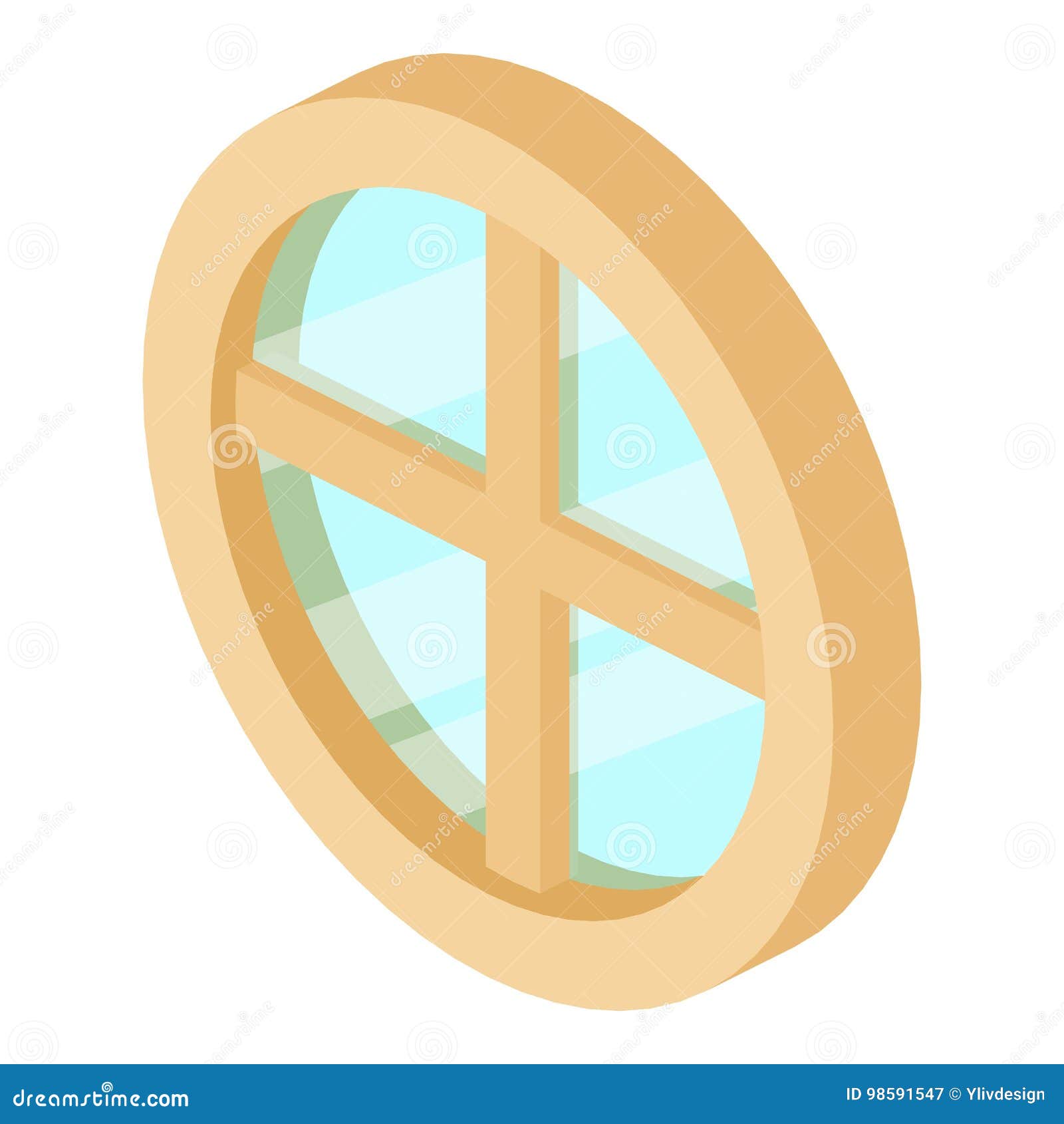 Round Window Frame Icon, Isometric 3d Style Stock Vector - Illustration ...