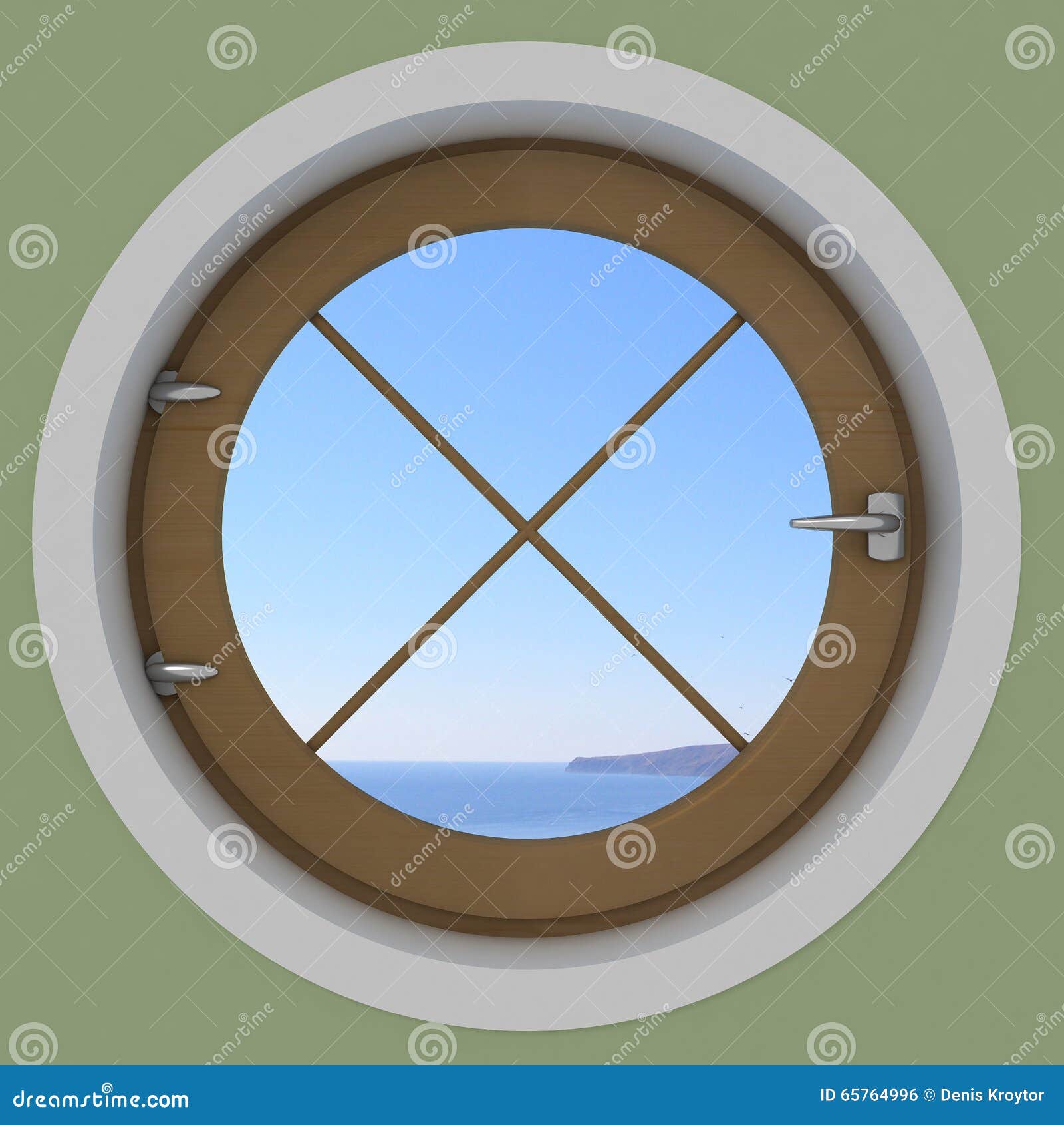 Round Window in the Interior Stock Illustration - Illustration of ...