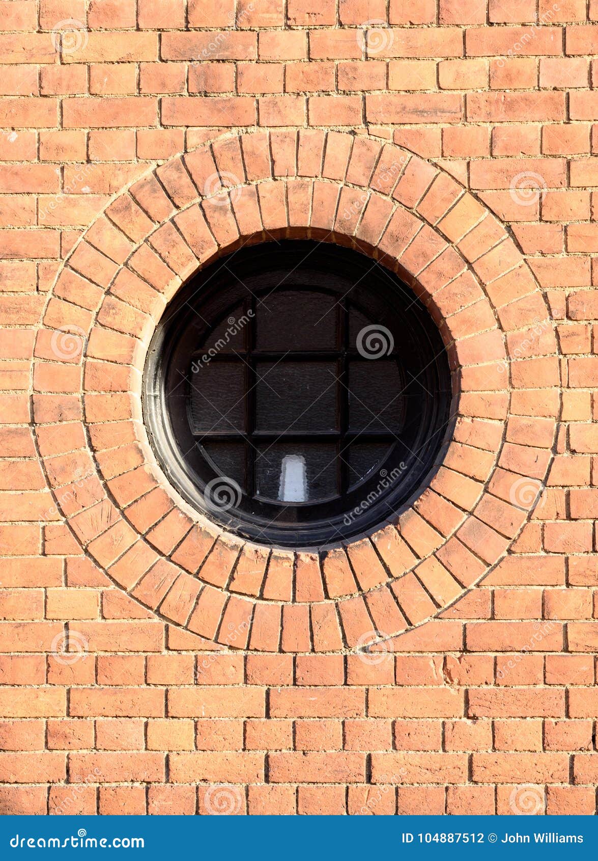 Round Window in Red Brick Wall Stock Photo - Image of round, stone ...