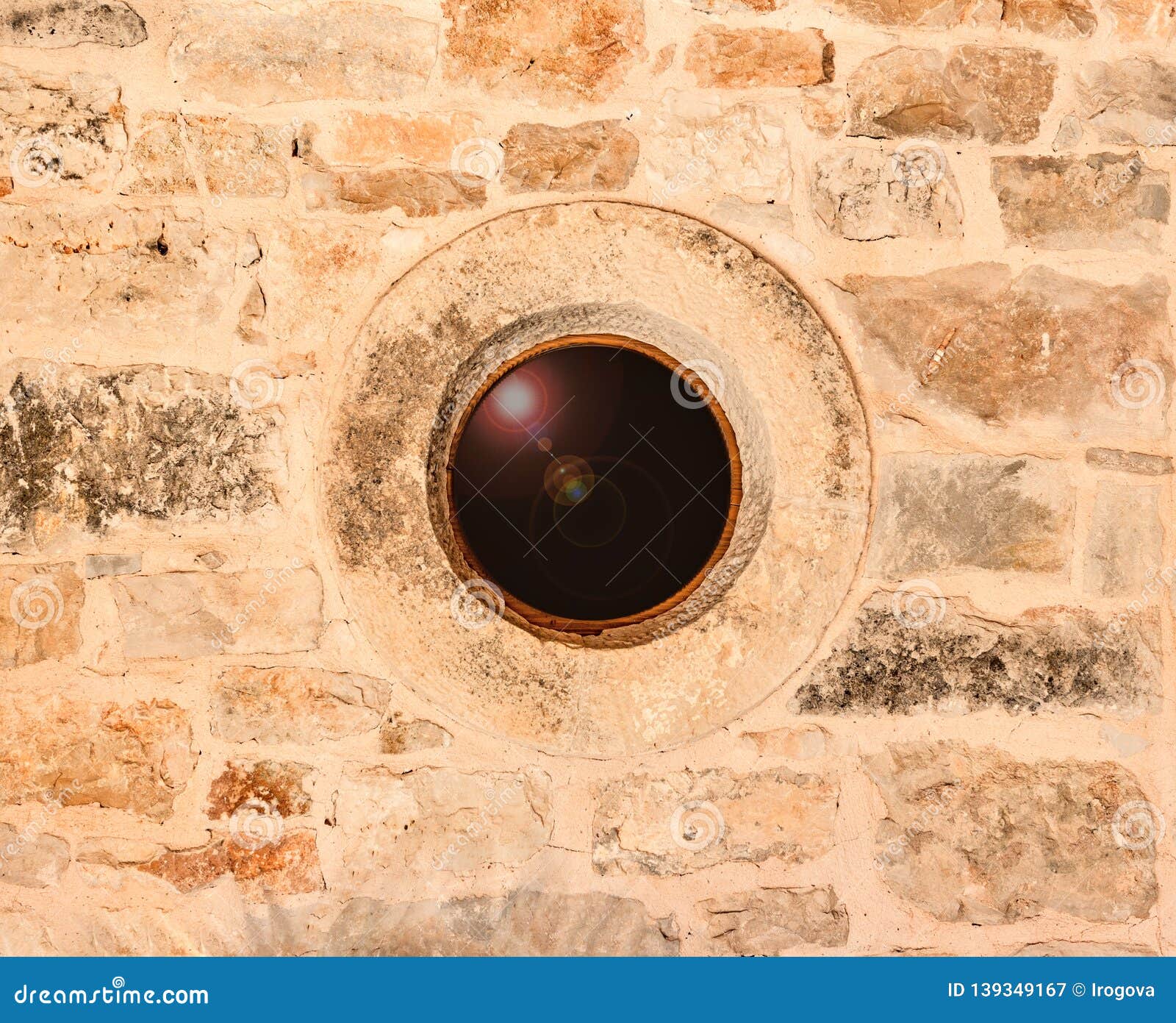 Round window stock image. Image of glass, brown, house - 139349167