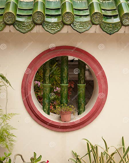 Round window in wall stock photo. Image of architecture - 24599922