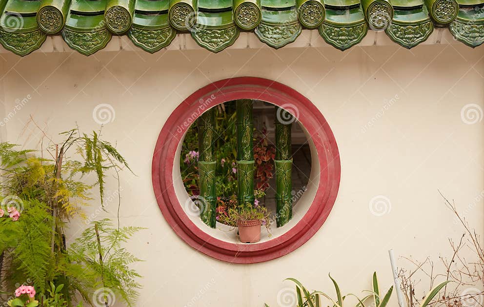 Round window in wall stock photo. Image of window, wall - 24659268